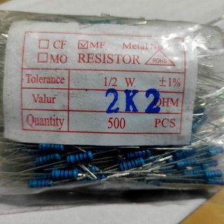 Jual Resistor 2K2 Ohm 1/2 Watt Karbon 5% per 10pcs | Shopee Indonesia