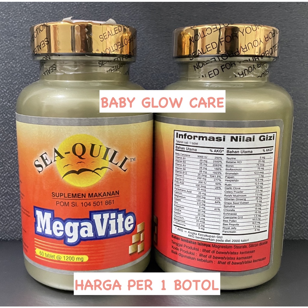 Jual SEAQUILL MEGAVITE ISI 60 SEA-QUILL SEA QUILL MULTIVITAMIN | Shopee ...