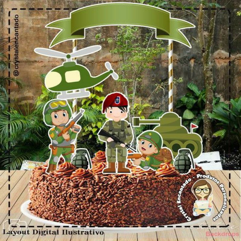 Jual Topper cake kue TNI ABRI militer prajurit free custom nama dan ...
