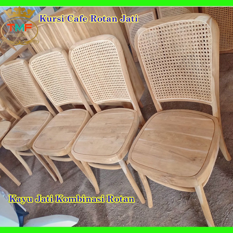 Jual Kursi Cafe Rotan Jati Minimalis Lengkung Mentahan | Shopee Indonesia