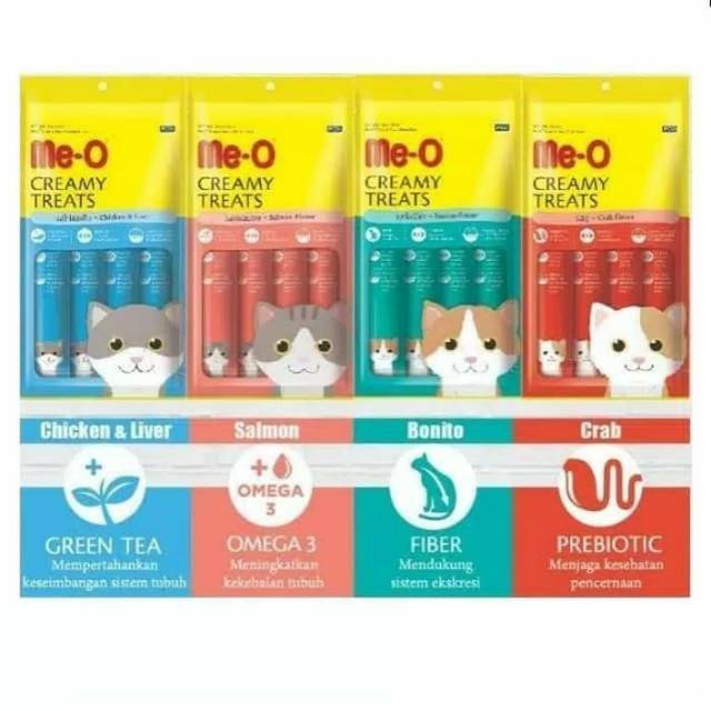 Jual MEO CREAMY TREATS /MEO SNACK KUCING isi 4 | Shopee Indonesia