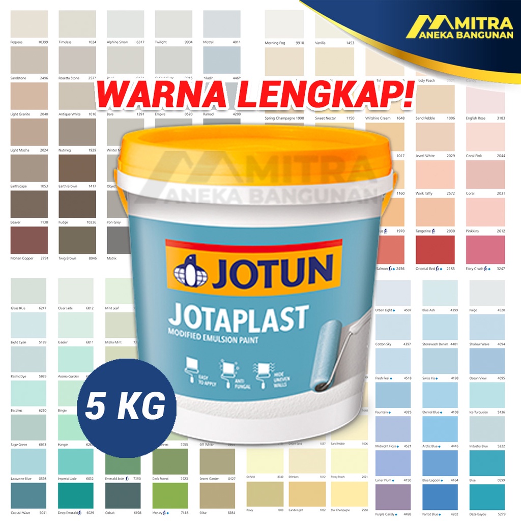 Jual CAT TEMBOK INTERIOR JOTAPLAST 5 KG 5,2 KG / JOTUN ADA SEMUA WARNA ... Jual CAT TEMBOK INTERIOR JOTAPLAST 5 KG 5,2 KG / JOTUN ADA SEMUA WARNA ...