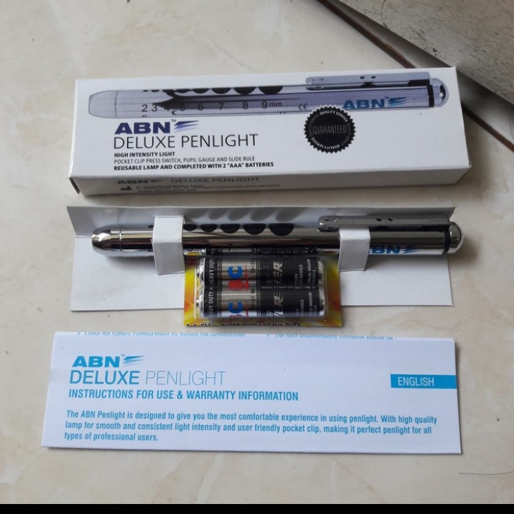 Jual Penlight Senter Medis Deluxe ABN Diagnostic Lamp Mata Lidah ...