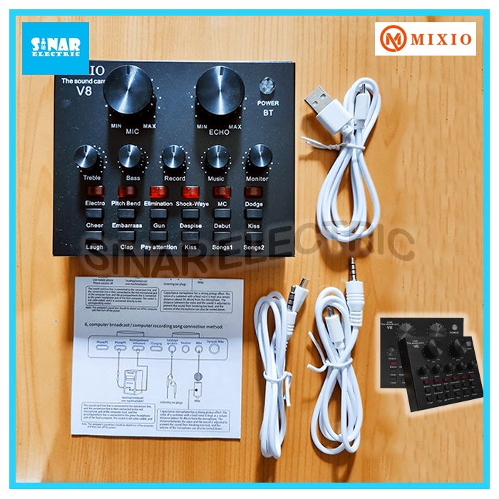 Jual Mixer Audio Sound Card V8 MIXIO SoundCard Live Sound USB Exsternal ...
