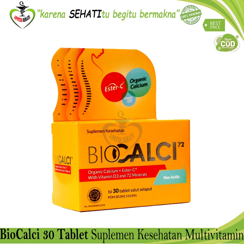 Jual Biocalci-72 30 Tablet Suplemen Kalsium Dilengkapi Vitamin D ...