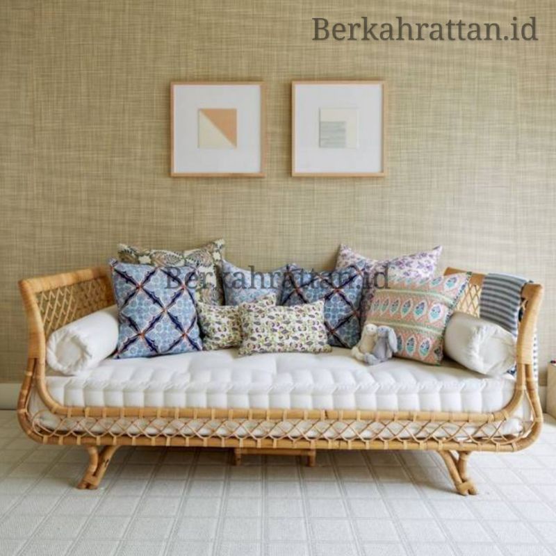 Jual SOFA BENCH ROTAN / BED SOFA PLUS CUSHION KUALITAS EXPORT | Shopee ...
