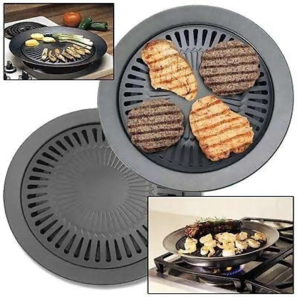 Jual Semokeless Panggangan Bulat Barbeque BBQ Grill Plate | Shopee ...