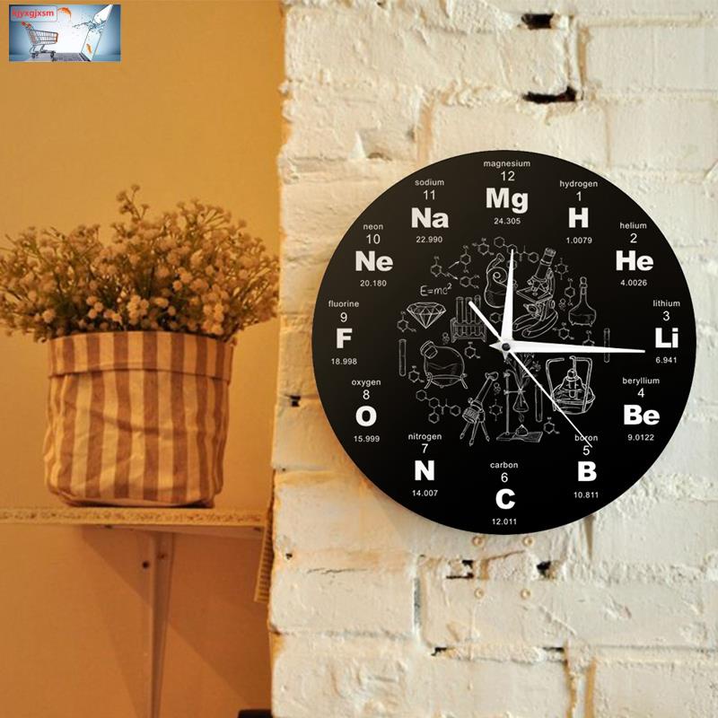 Jual Periodic Table of Elements Wall Art Chemical Symbols Wall Clock ...
