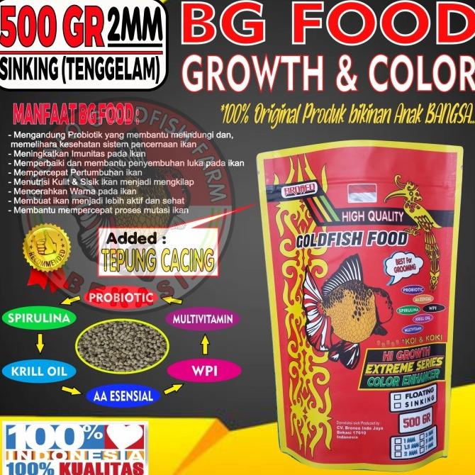 Jual pelet koki BG FOOD / GOLDFISH FOOD / GROWTH DAN COLOR 500gr | Shopee Indonesia
