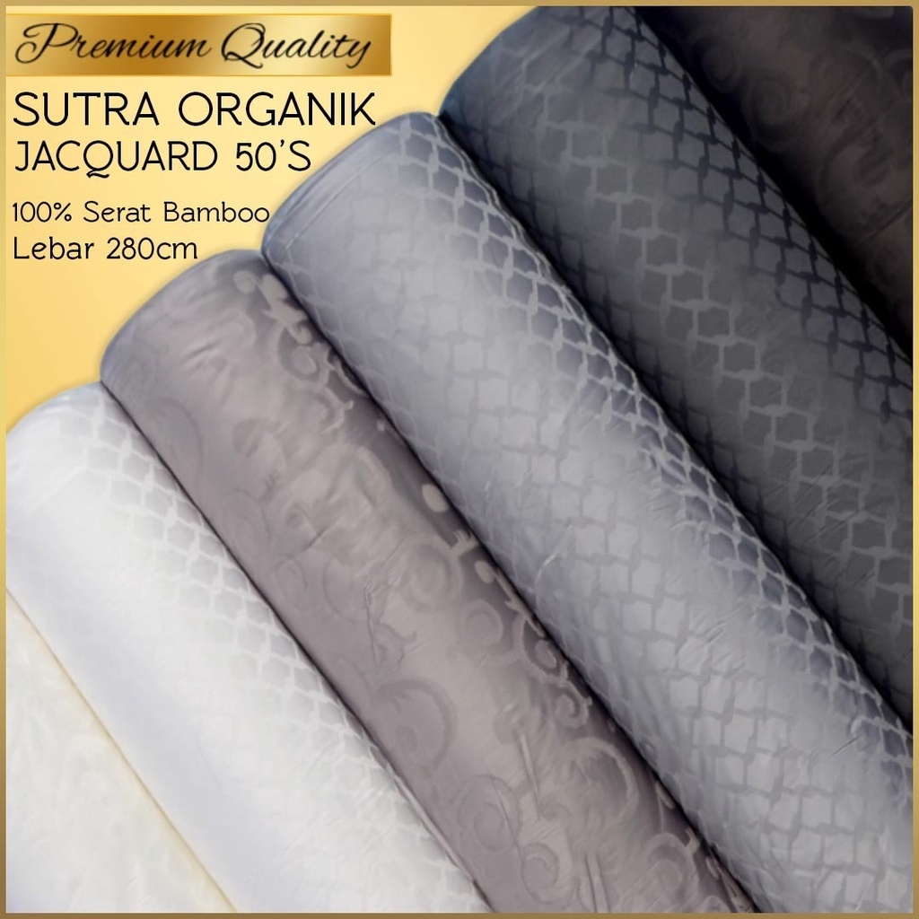 Jual KAIN SPREI SUTRA ORGANIK JACQUARD 50S SUTERA PREMIUM LEBAR 280CM ...