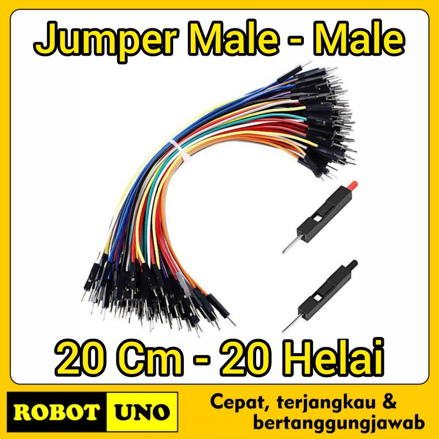 Jual Kabel Jumper Dupont Male - Male 20Cm Isi 20 Helai Kabel Jumper ...