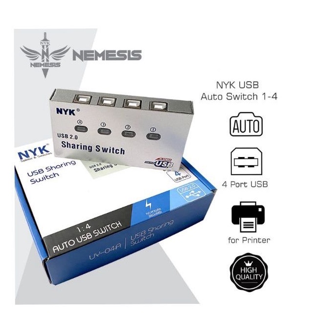 Jual nyk auto switch 1 to 4 port USB sharing | Shopee Indonesia