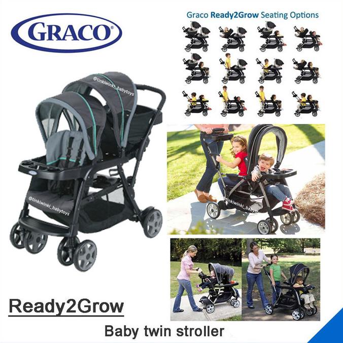 Jual Graco Ready2Grow Stand And Ride Double Stroller Tandem | Shopee ...