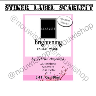 Jual STIKER LABEL SCARLETT MINI FACIAL WASH BRIGHTENING WHITENING ...