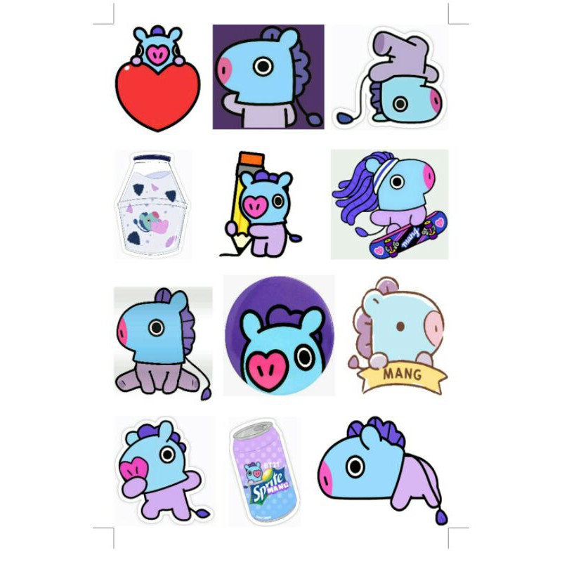 Jual STICKER PACK BT21 MANG KPOP BTS BANG TAN BOYS STICKER AESTHETIC ...