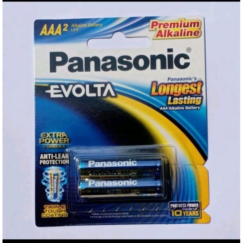 Jual BATERAI ALKALINE PANASONIC EVOLTA AAA 1,5V BATTERY ALKALINE 2PCS | Shopee Indonesia