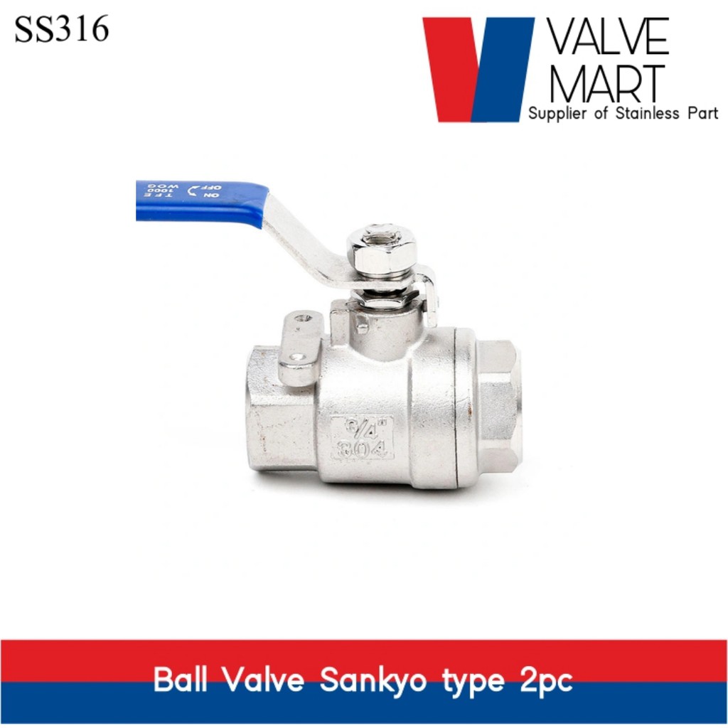 Jual 3/4" INCH 2PC BALL VALVE SANKYO SS316 | Shopee Indonesia
