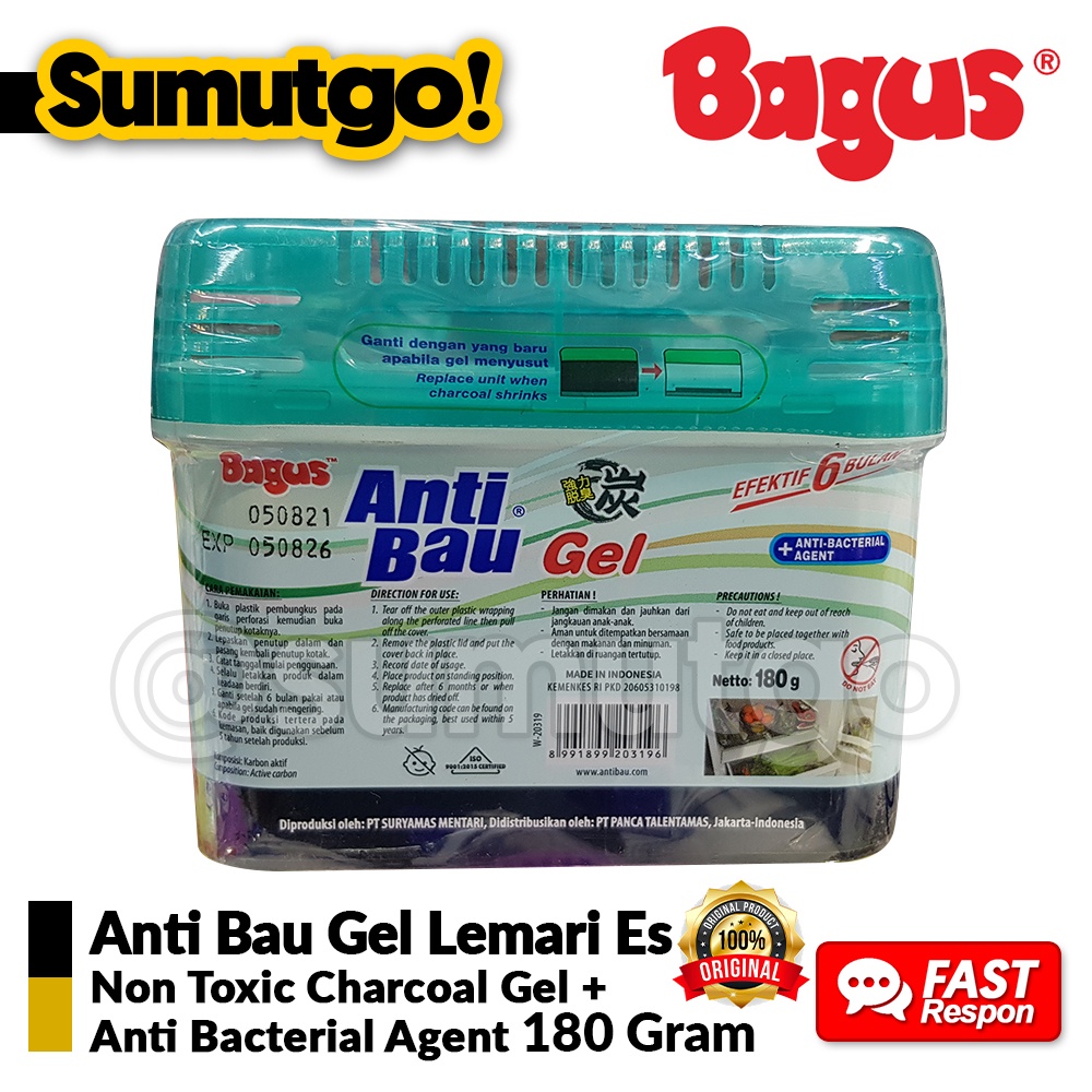 Jual BAGUS Anti Bau GEL Lemari Es 180g Non Toxic Anti Bacterial Agent 180 g Penghilang Bau ...