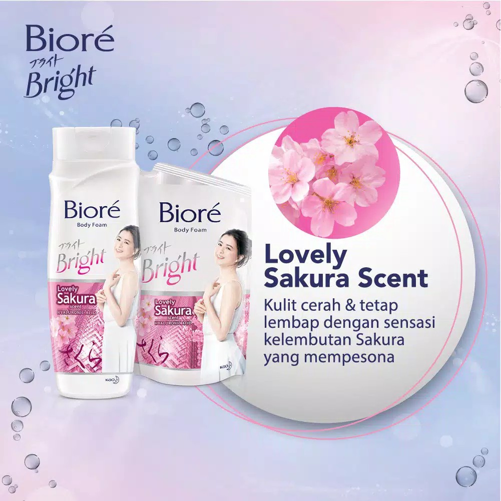 Jual Biore Body Foam Bright Sakura Reffil 220 mL / Sabun Mandi / Sabun Cair | Shopee Indonesia
