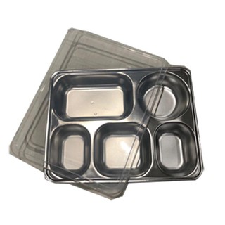 Jual Plato Food Tray Tempat makanan / piring stainless dengan tutup ...