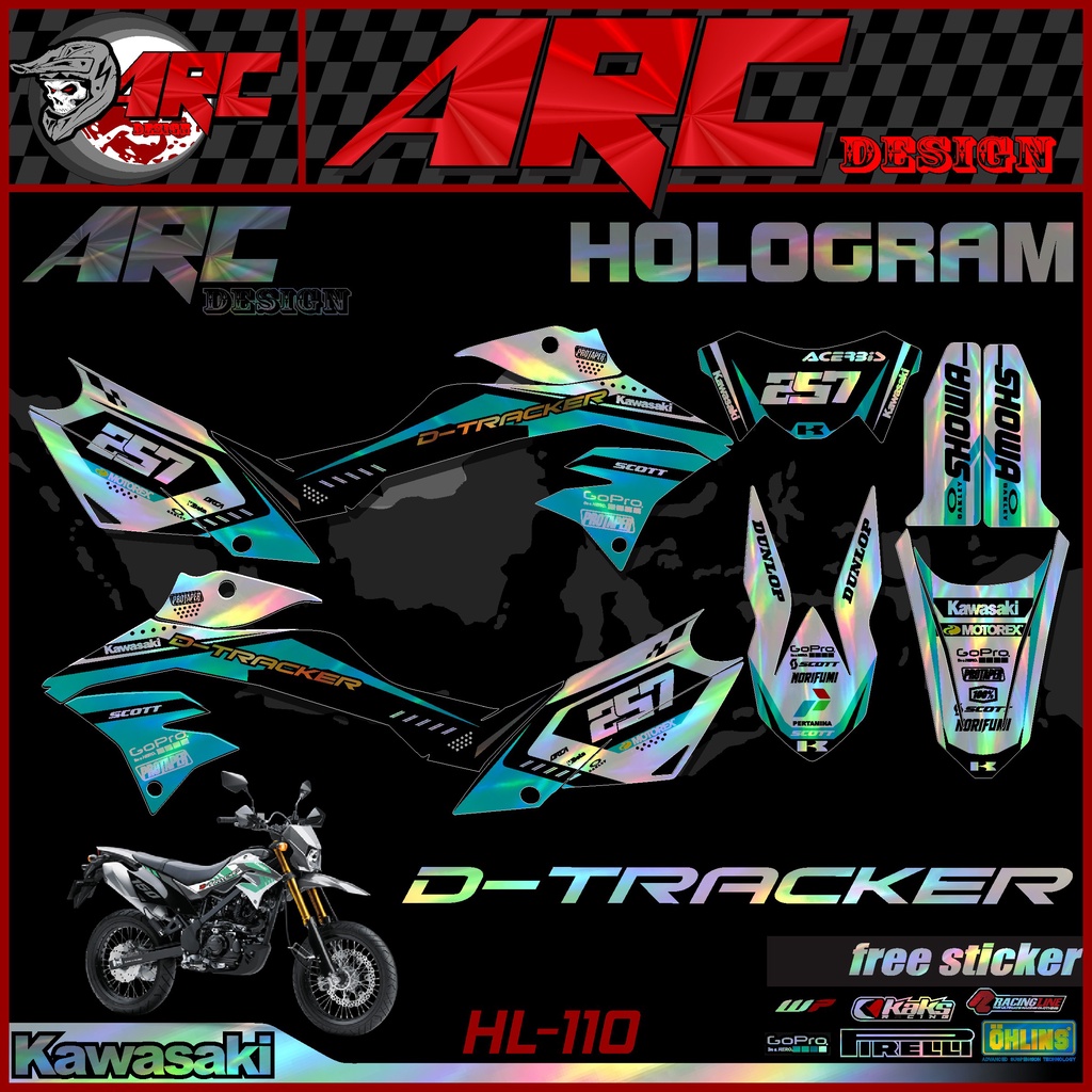 Jual (COD) Sticker Striping Hologram Motor Cross DTRACKER 150 Semi ...