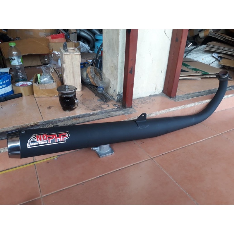 Jual Knalpot standart racing RK King double skat (hitam doff) | Shopee ...