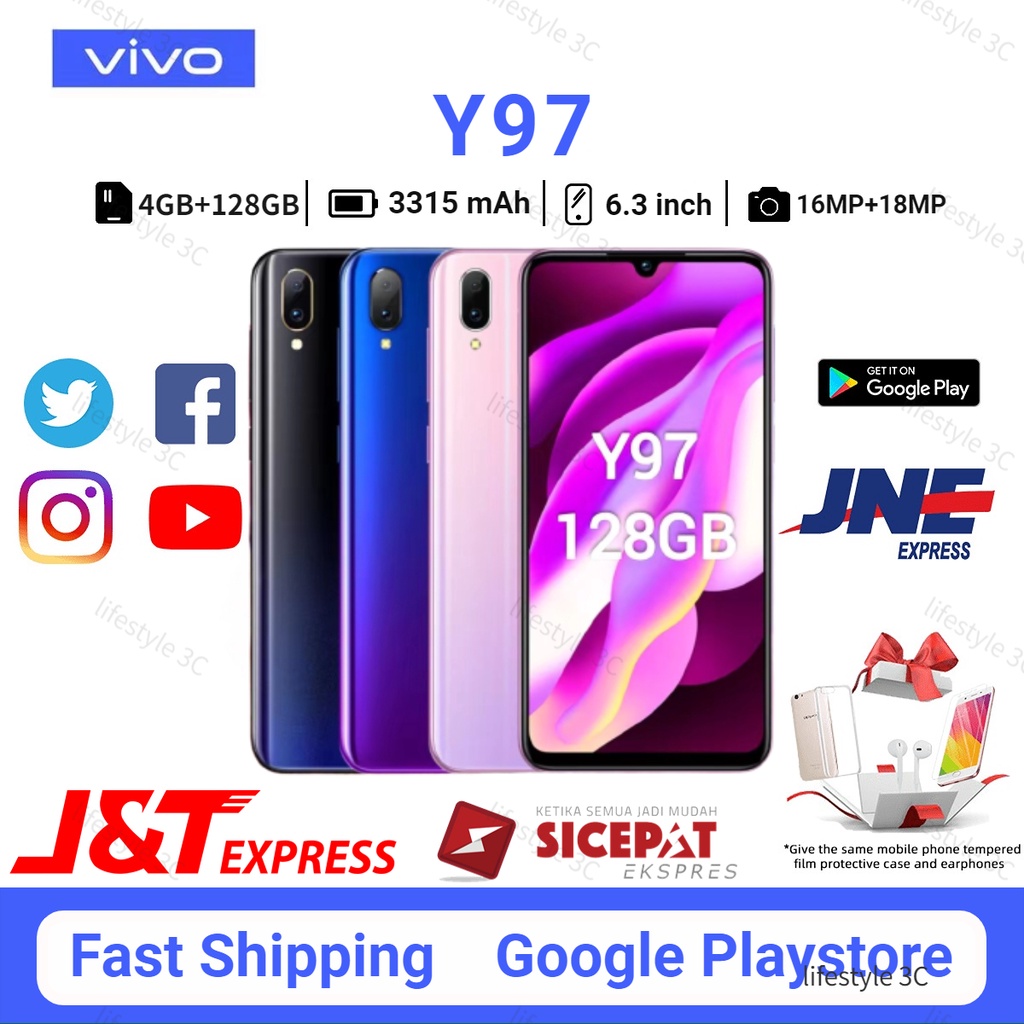 Jual HP VIVO Y97 RAM 4/128GB Layar 6.3 inci Baru Smartphone Garansi 1 Tahun | Shopee Indonesia