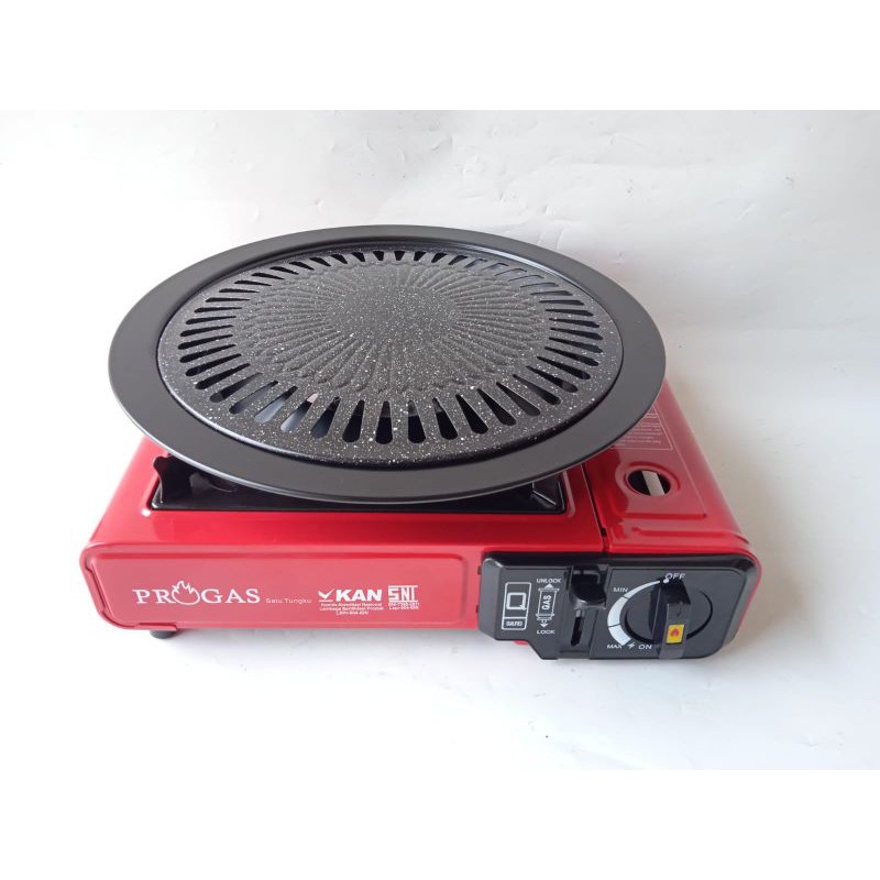 Paket Barbeque Grill Set Kompor Portable Progas Tas + BBQ Grill Pan ...
