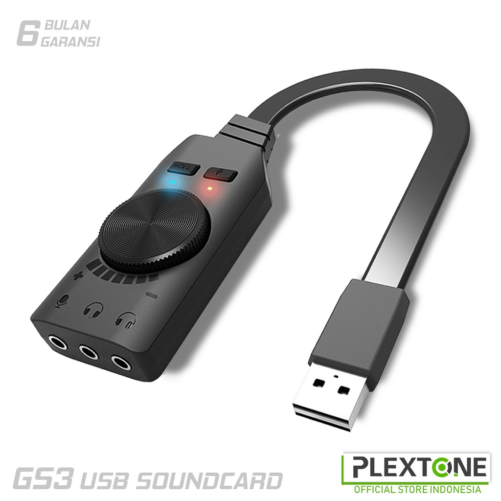 Plextone GS3 Sound Card USB Adapter 7.1 Komputer Laptop Mac Windows ...