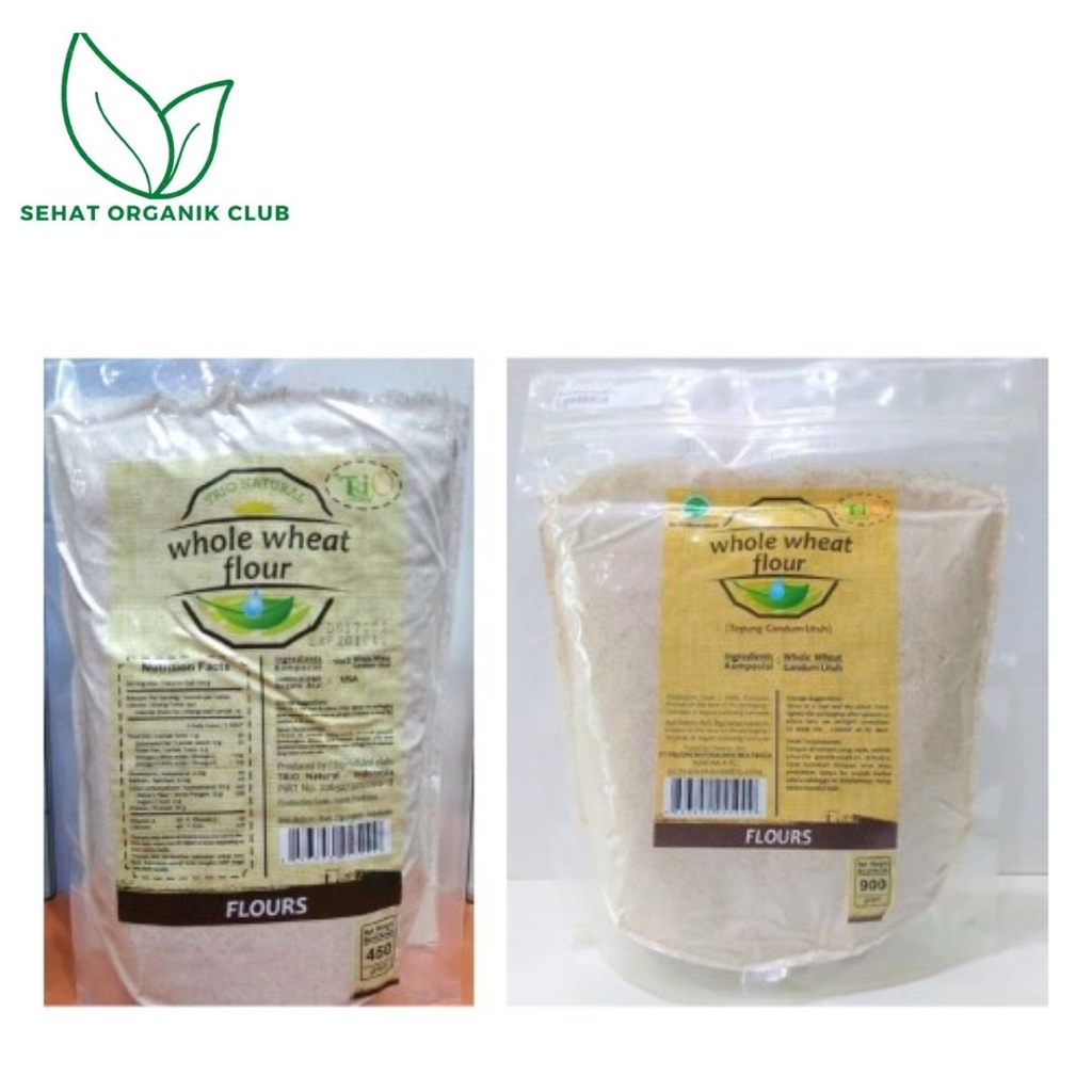 Jual Trio Natural Whole Wheat Flour 450 g ; Trio Natural Whole Wheat ...