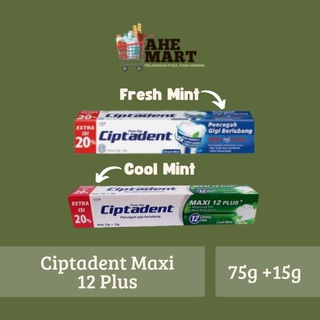 Jual Ciptadent Maxi 12 Plus Fresh Mint / Cool Mint || Pasta Gigi 75g ...
