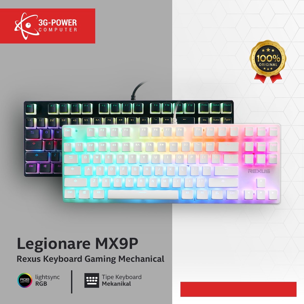 Jual Rexus MX9P / MX9 Pudding TKL RGB Gaming Keyboard | Shopee Indonesia
