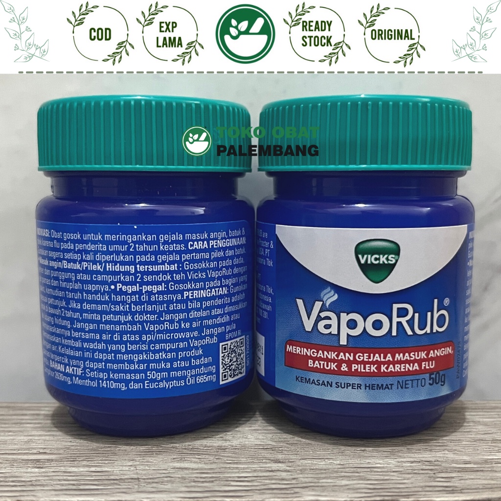 Jual VICKS VAPORUB 50 GRAM OBAT GOSOK BALSEM MERINGANKAN PILEK BATUK vicks vapo rub | Shopee ...