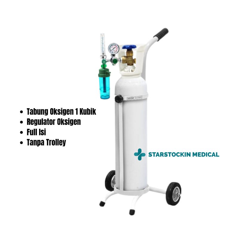 Jual Tabung Oksigen 1 Kubik + Regulator (Tanpa Trolly) | Shopee Indonesia