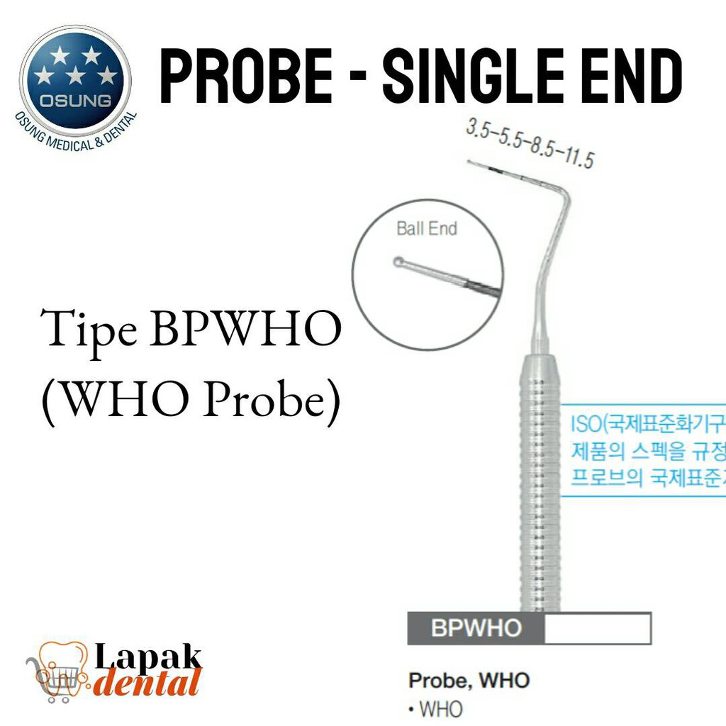Jual Probe Dental Osung Tipe WHO (BPWHO) / Instrumen Periodontal Alat ...