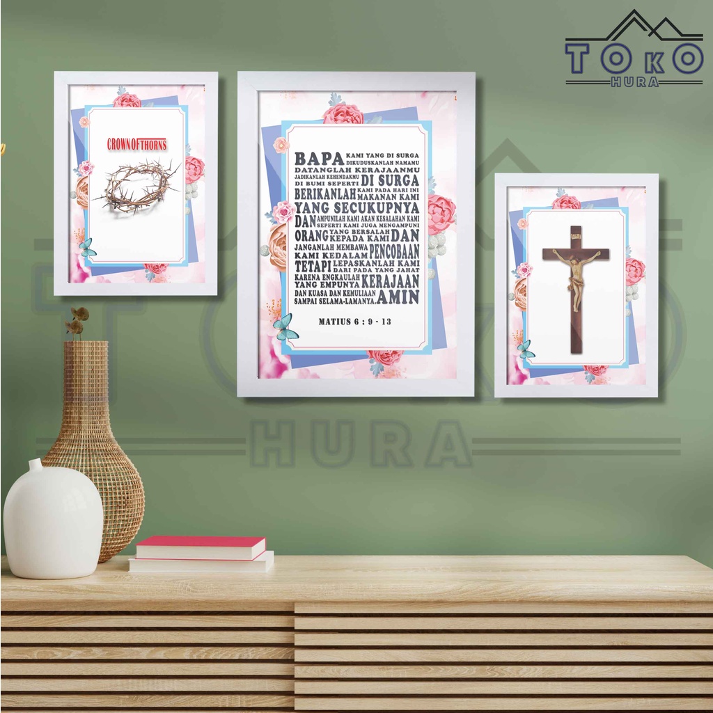 Jual Walldecor Hiasan Bingkai Foto Doa Bapa Kami Kristen / Katolik ...