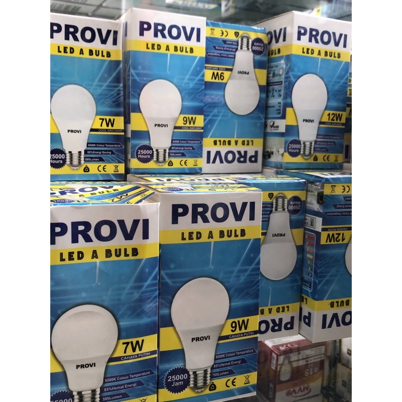 Jual Bohlam / Lampu Provi LED A BULB Putih 3W / 5W / 7W / 9W / 12W ...
