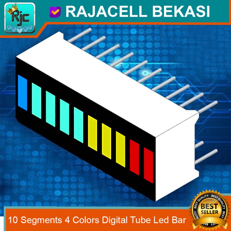 Jual Led Bar Bargraph 10 segment 4 warna 2R3Y4PG1B Indikator LED kotak ...