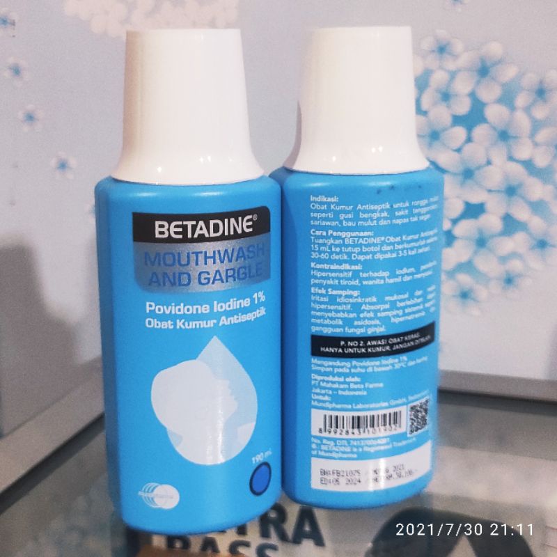 Jual Betadine Mouthwash and Gargle 190ml Obat Kumur Anti-Septic Povidone Iodine 1% Original ...