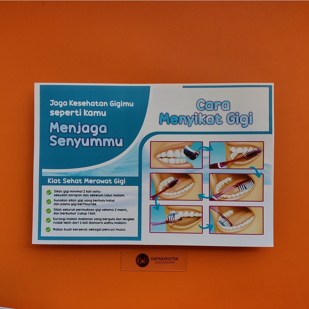 Jual Poster Cara menyikat gigi yang benar, Poster Dokter Gigi, Poster ...