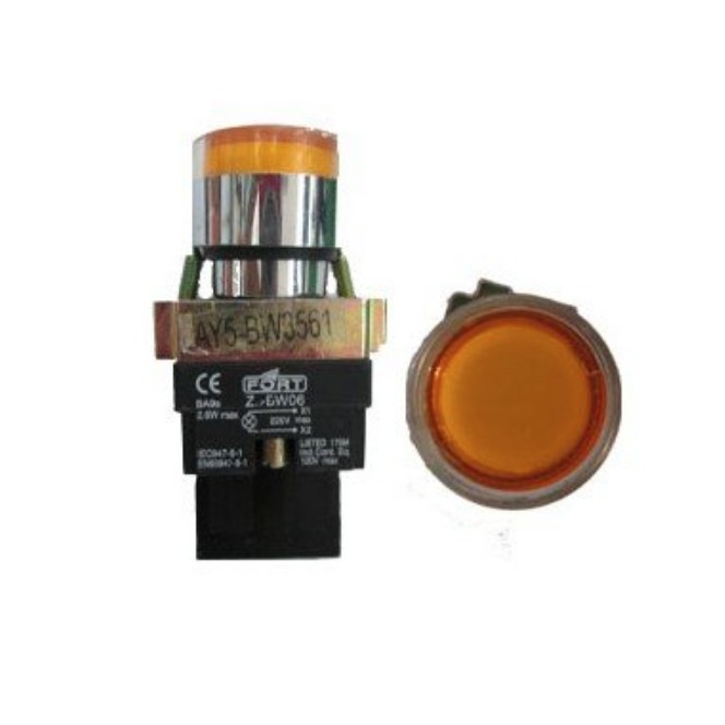 Jual Illuminated Push Button With LED FORT LAY5-BW3561 Kuning | Shopee ...