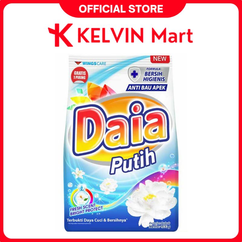 Jual Daia Detergent Bubuk Putih Extrak Pemutih Bag 800g | KELVIN Mart ...