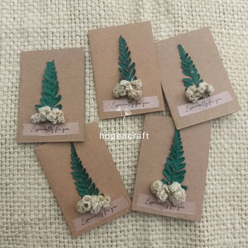 Jual Mini Greeting Card Bunga Kering | Kartu Ucapan Bunga Kering Mini ...