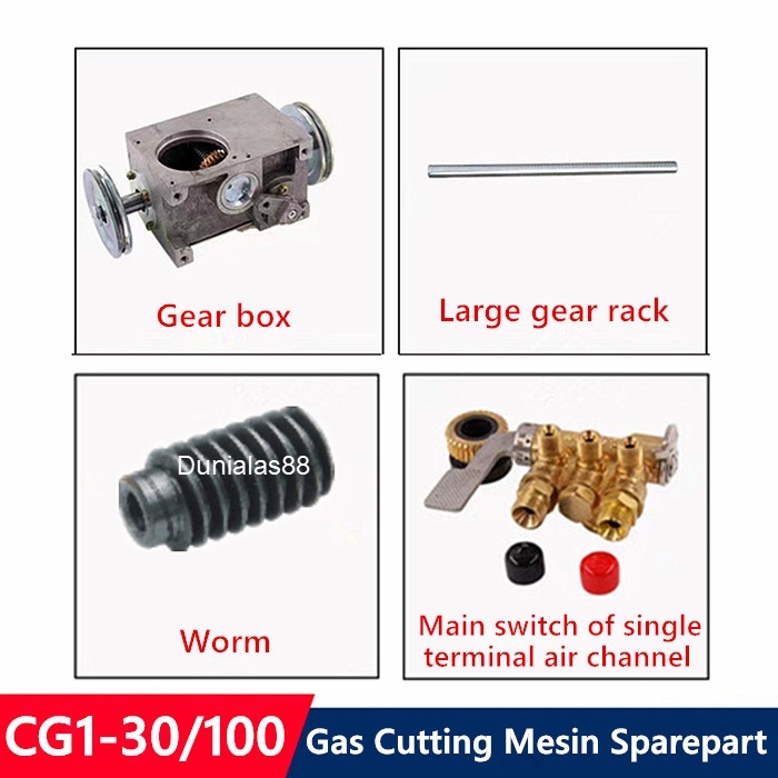 Jual CG1-30 CG1-100 Gas Cut Potong Mesin Gear Box Rack Worm Main Switch Single CG1 30 100 ...