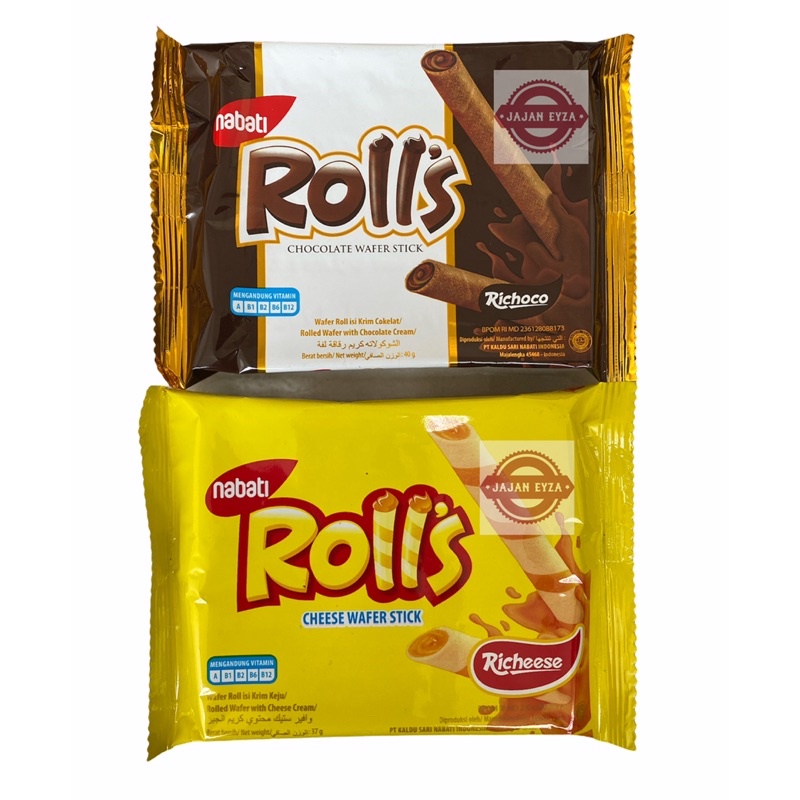 Jual Nabati Rolls Keju 37gr / Nabati Rolls Coklat 40gr / Richeese Rolls ...
