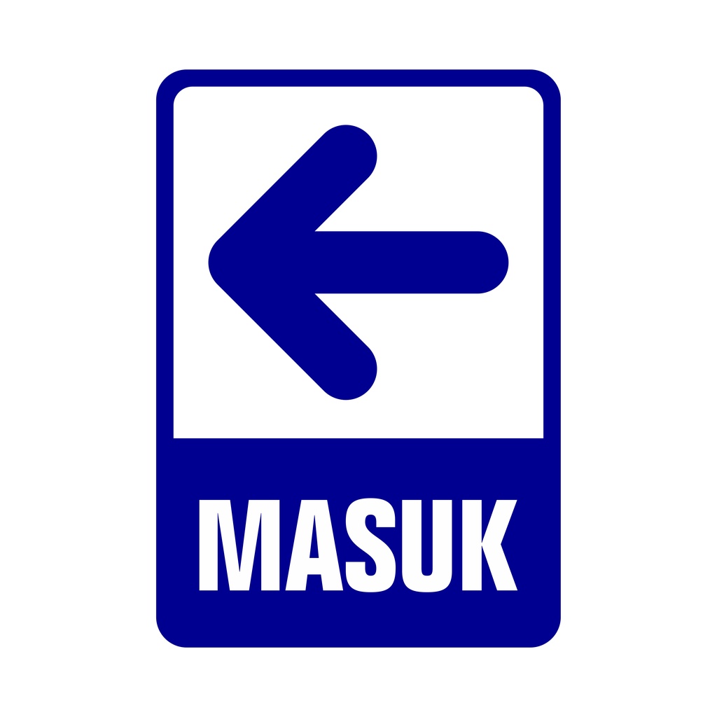 Jual RAMBU SIGN SIGNAGE PETUNJUK ARAH MASUK 35CM X 50CM PLAT ALUMUNIUM ...