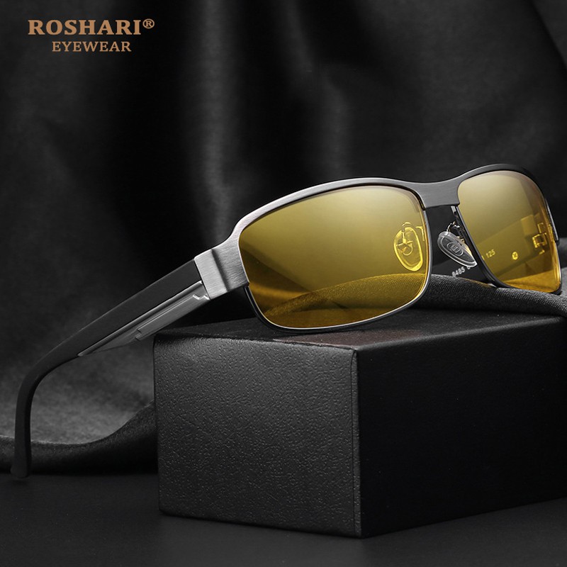 Jual ROSHARI A64 Kacamata Anti Silau HD Night Vision Lensa Warna Kuning ...