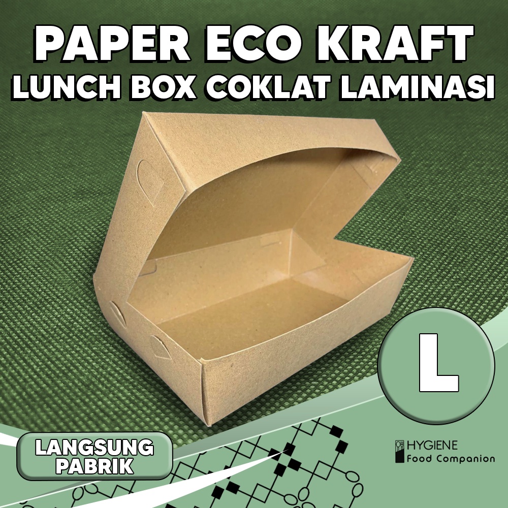 Jual LUNCH BOX PAPER LARGE BAHAN KRAFT FULL LAMINASI / PAPER LUNCH BOX SIZE L 325 GSM | Shopee ...