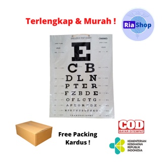 Jual SNELLEN TEST CARD PAPAN TES MATA PENGELIHATAN ONEMED | PAPAN TEST ...