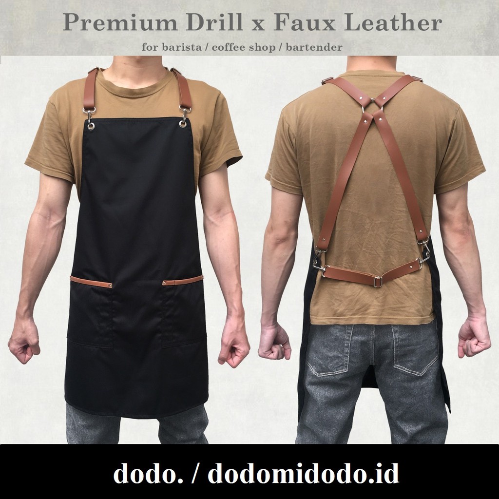 Jual Apron Celemek Handmade - Apron Tali Buckle - Kombinasi Kulit ...